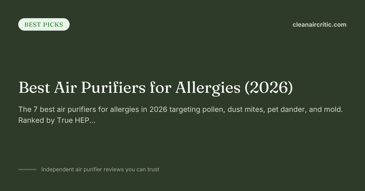 Best Air Purifiers for Allergies (2026) | CleanAirCritic